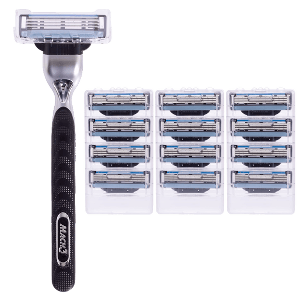 Gillette Mach3 Razor and 12 Blades Jumbo Pack Combo - ZOTO