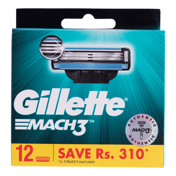 Gillette Mach3 Razor Blades 12 pieces Jumbo pack - ZOTO